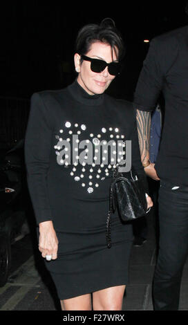 Kris Jenner returns to her hotel wearing all black with heart shape ...
