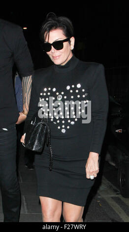 Kris Jenner returns to her hotel wearing all black with heart shape ...