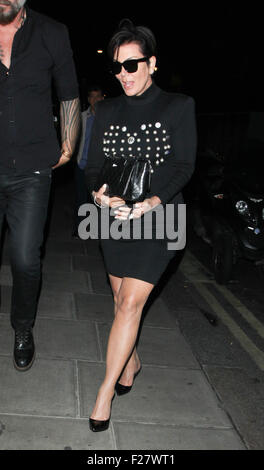 Kris Jenner returns to her hotel wearing all black with heart shape ...