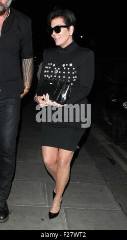 Kris Jenner returns to her hotel wearing all black with heart shape ...