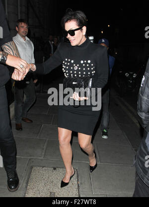 Kris Jenner returns to her hotel wearing all black with heart shape ...