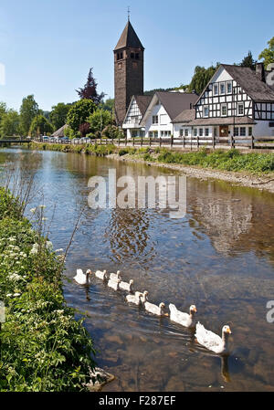 River Lenne district Saalhausen, Germany, North Rhine-Westphalia ...