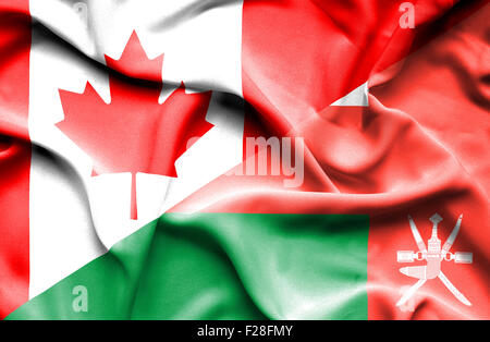 Oman and Canada flags. 3D Waving flag design. Canada Oman flag, picture ...
