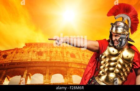 Angry roman legionary soldier in front of coliseum Stock Photo - Alamy