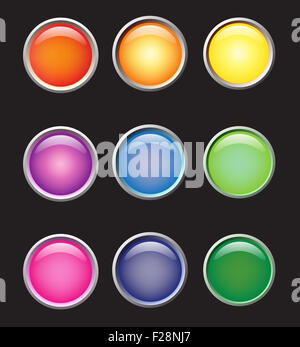 isolated blank web buttons set - blue Stock Photo - Alamy