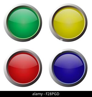bright glossy web buttons set - green and yellow Stock Photo - Alamy