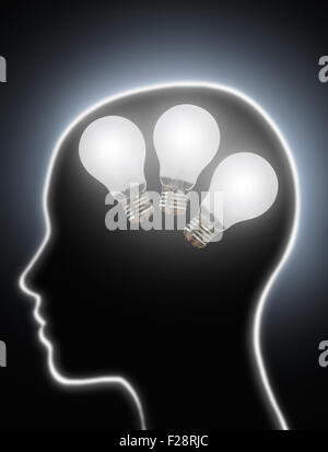 mental health, human brain bulb idea innovation mind Stock Vector Art ...