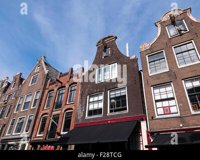 Traditional gabled architectural building fronts in Amsterdam. North ...
