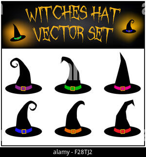 witch hat cartoon silhouette vector symbol icon design. Beautiful ...