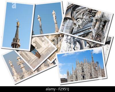 The Milan cathedral, photos collage Stock Photo - Alamy