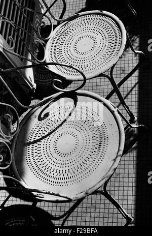 White metal seat,wrought iron chair,seat,seating,garden,gardens,rose ...