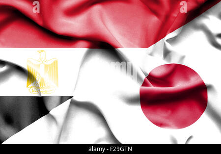 Egypt and Japan flags. 3D Waving flag design. Japan Egypt flag, picture ...