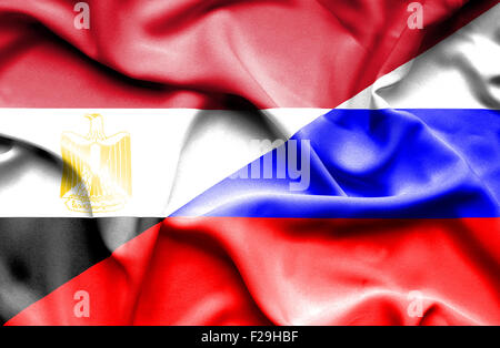 Egypt and Russia flags. 3D Waving flag design. Russia Egypt flag ...