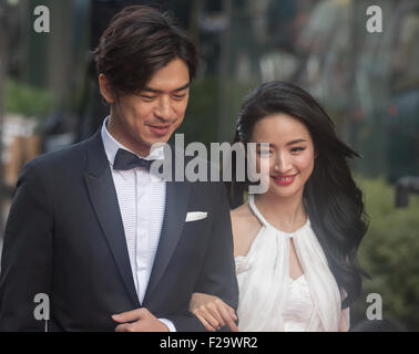 Chen Bolin and Ariel Lin, Sep 10, 2015 : Taiwanese actor Chen Bolin (L ...