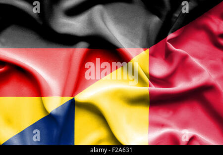 Germany and Chad flags. 3D Waving flag design. Germany Chad flag ...