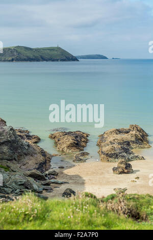 View of Hayle Bay taken from Polzeath, North Cornwall, UK on September ...