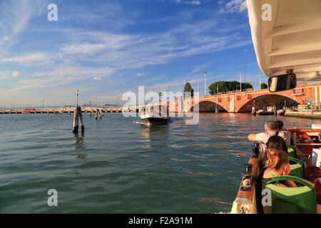 Train on Ponte della Liberta (the Freedom Bridge), Venice Italy Stock ...