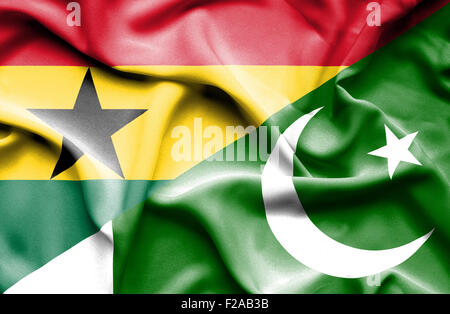 Pakistan and Ghana flags. 3D Waving flag design. Pakistan Ghana flag ...