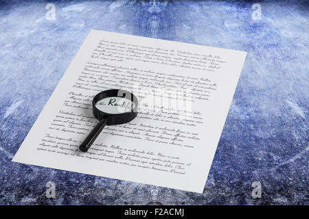 News title, magnifying glass Stock Photo - Alamy