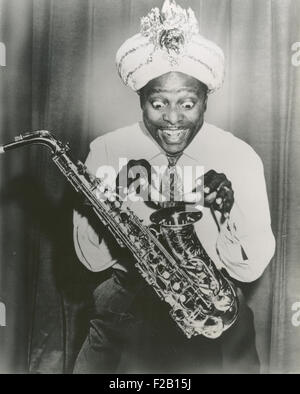 LOUIS JORDAN (1908-1975) US musician with his Tympany Five band about ...
