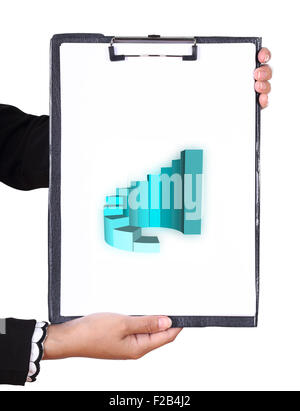 Hand hold sales data and economic growth graph chart. Business planning ...