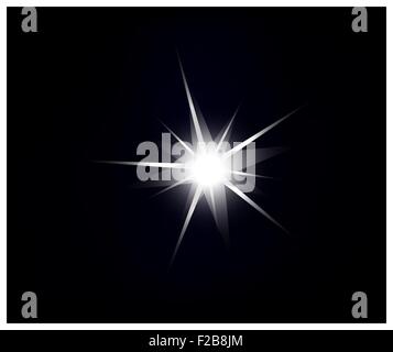 Light star illuminated on a black background Stock Photo - Alamy