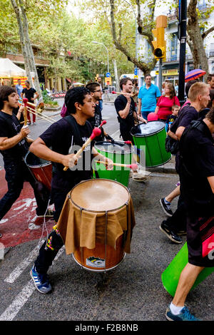 Catalan Weekend, Barcelona, Catalonia, Spain - a fiesta in the Rambla ...