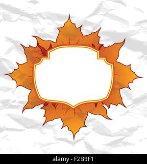 Autumnal maple leaves, crumpled paper texture Stock Vector Image & Art ...