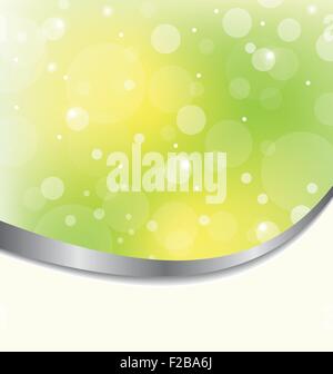 Abstract green banner background with light stripes, Frequency wave and ...