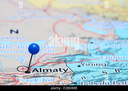 Close up of atlas map of Almaty, Kazakhstan Stock Photo - Alamy
