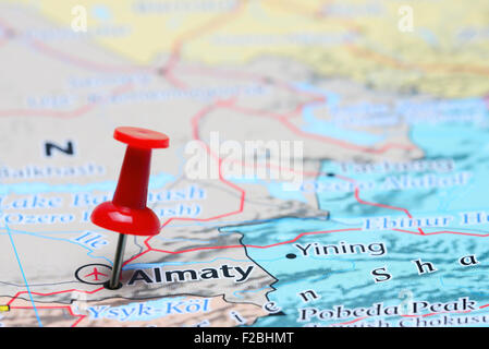 Close up of atlas map of Almaty, Kazakhstan Stock Photo - Alamy