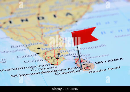Sri Jayewardenepura Kotte pinned on a map of Asia Stock Photo - Alamy