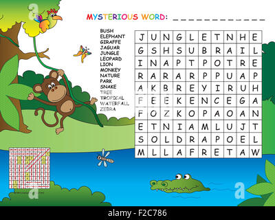 game for children : find all words (horizontal, vertical and diagonal ...