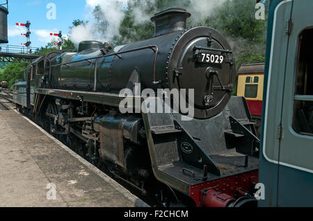 Steam locomotive BR ‘4MT’ 2-6-0 No. 76017 nicknamed 'Mogul' at Ropley ...