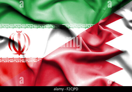 Iran and Bahrain flags. 3D Waving flag design. Bahrain Iran flag ...