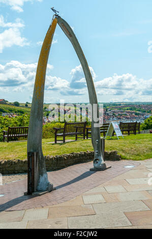 The historic whalebone arch on West Cliff, Whitby, North Yorkshire ...