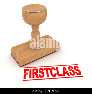 FIRST CLASS red Rubber Stamp over a white background Stock Photo - Alamy