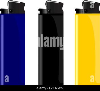 Realistic illustration three colored lighter - vector Stock Vector ...