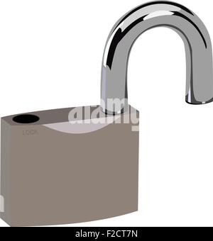 Realistic Padlock Illustration. Closed lock security icon isolated on ...