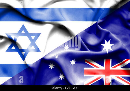 Australia and Israel flags. 3D Waving flag design. Australia Israel ...