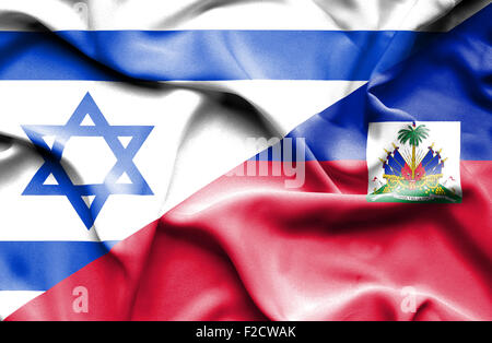 Israel and Haiti flags. 3D Waving flag design. Israel Haiti flag ...
