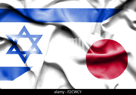 Japan and Israel flags. 3D Waving flag design. Japan Israel flag ...