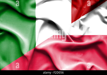 Poland and Italy flags. 3D Waving flag design. Poland Italy flag ...