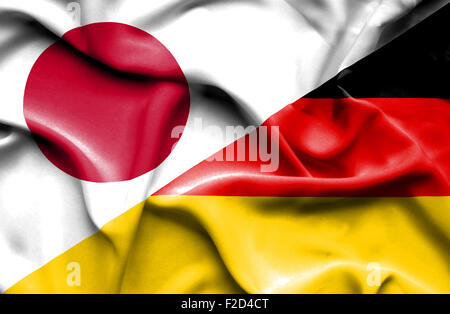 Germany and Japan flags. 3D Waving flag design. Germany Japan flag ...
