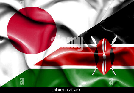 Japan and Kenya flags. 3D Waving flag design. Japan Kenya flag, picture ...