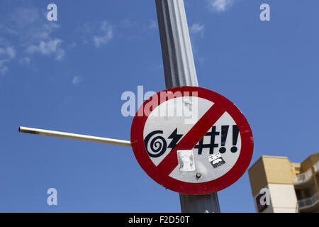 No swearing cursing sign on lamp post Virginia Beach Virginia Stock ...