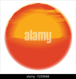 large hazy sun set over a white background Stock Photo - Alamy