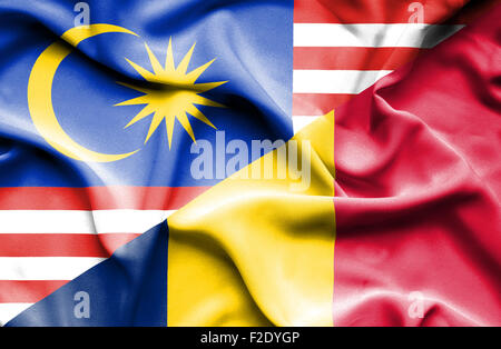 Malaysia and Chad flags. 3D Waving flag design. Malaysia Chad flag ...