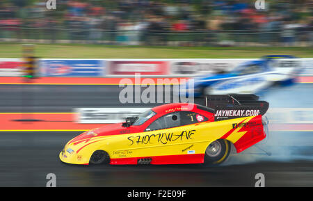 Top Fuel funny car drag racing at Santa Pod Raceway. Kevin Chapman Ford ...