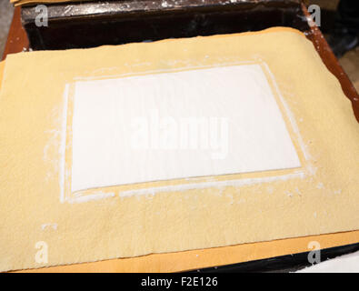 Drying of cotton paper handmade with ancient technique Stock Photo - Alamy